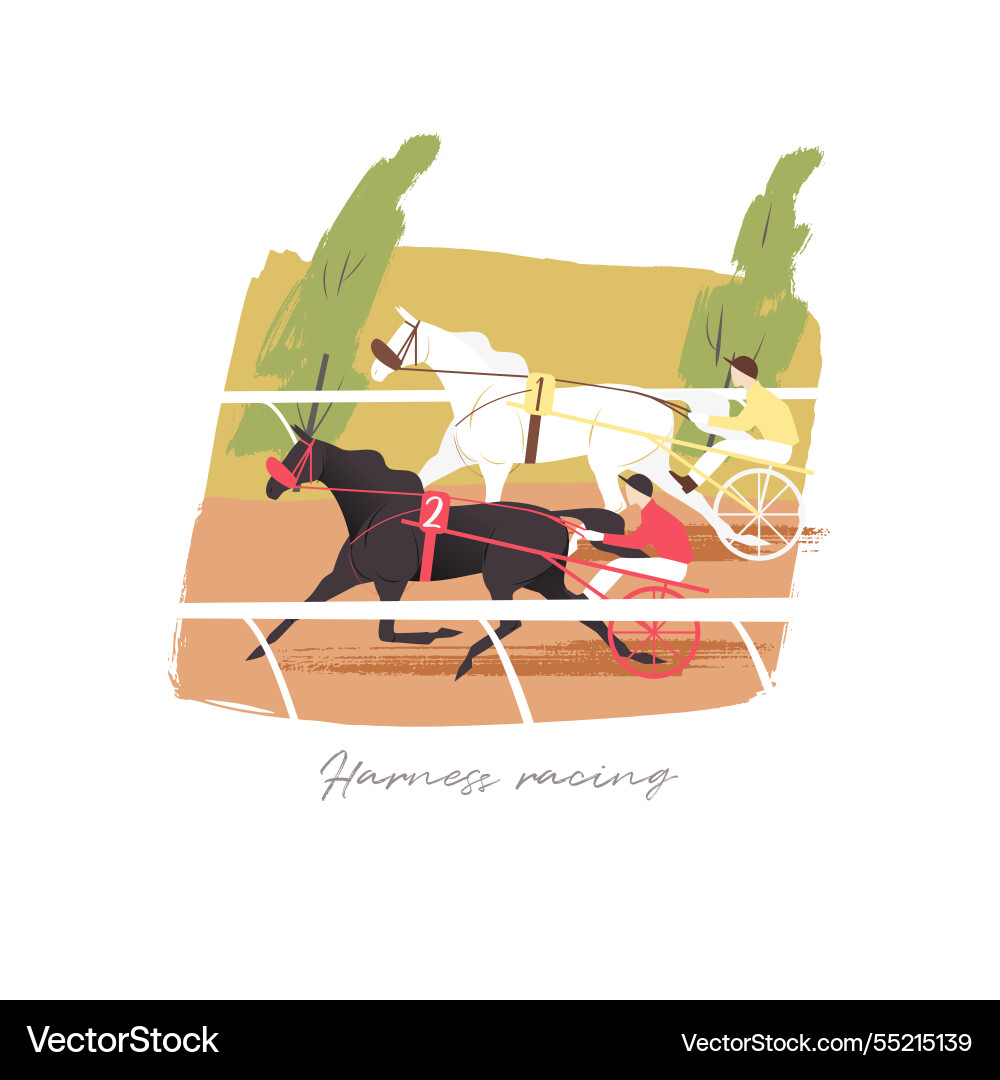 Harness racing Royalty Free Vector Image - VectorStock