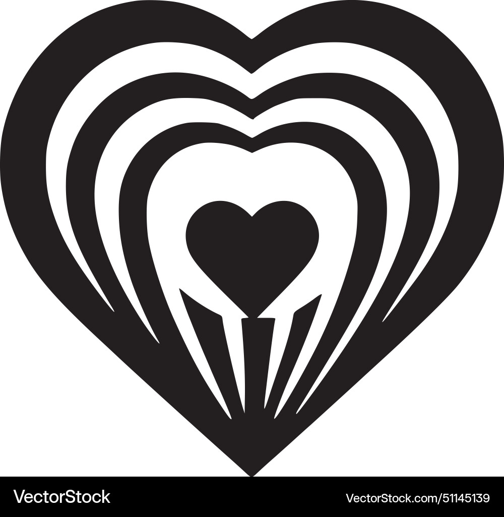 Heart - minimalist and flat logo Royalty Free Vector Image