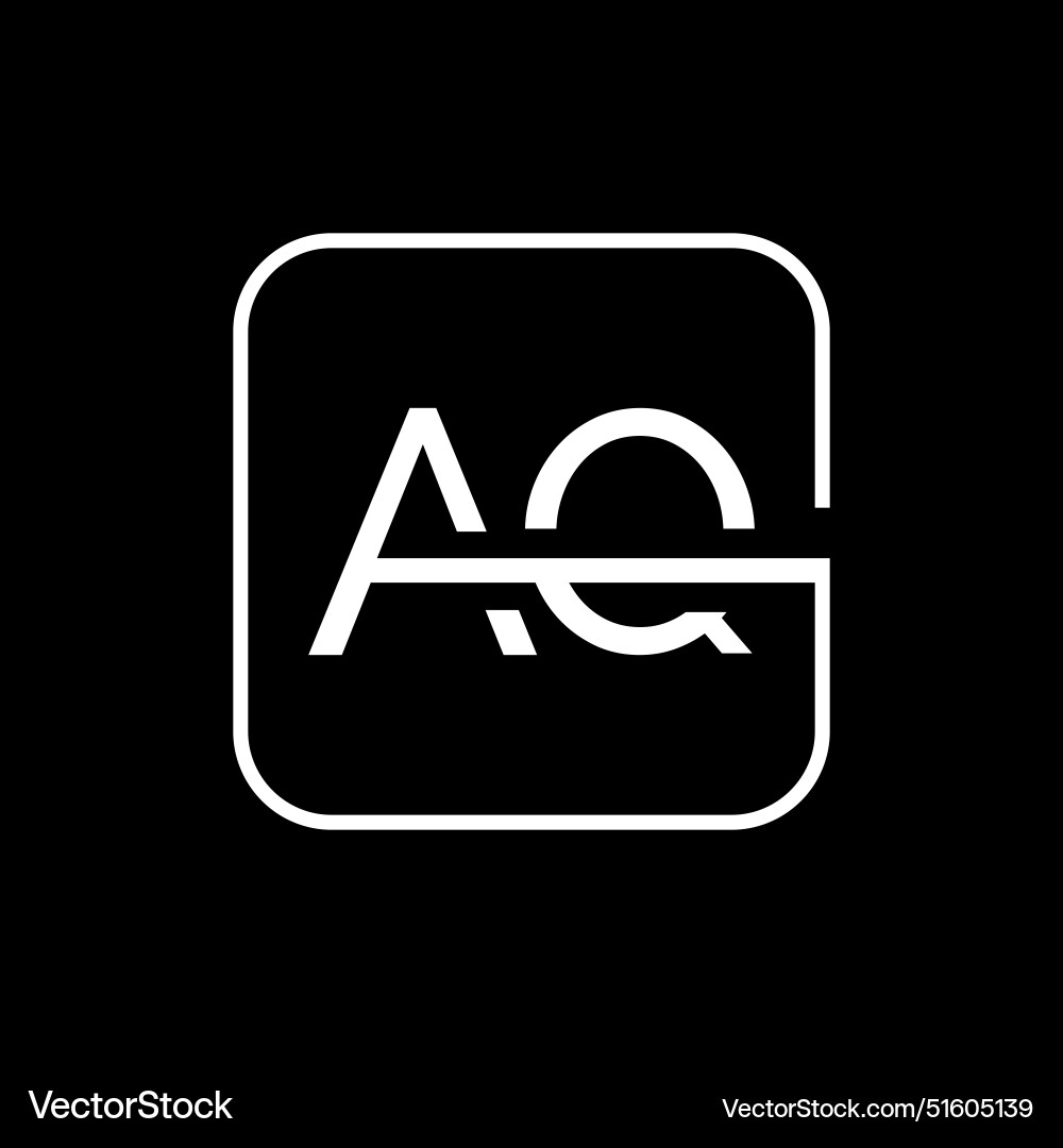 Initial aq letters square shape icon logo design Vector Image