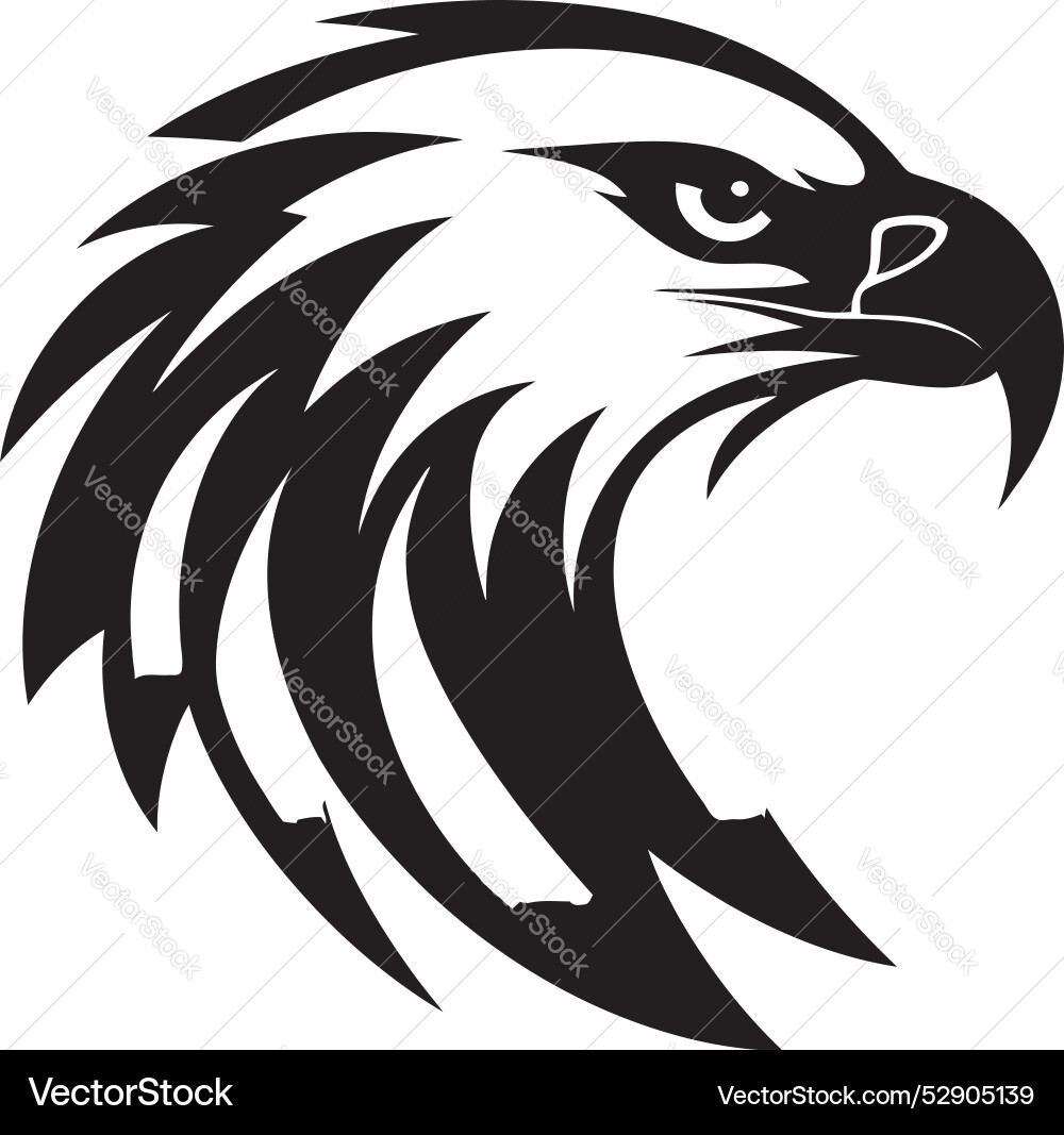 Obsidian hawk predator logo void Royalty Free Vector Image