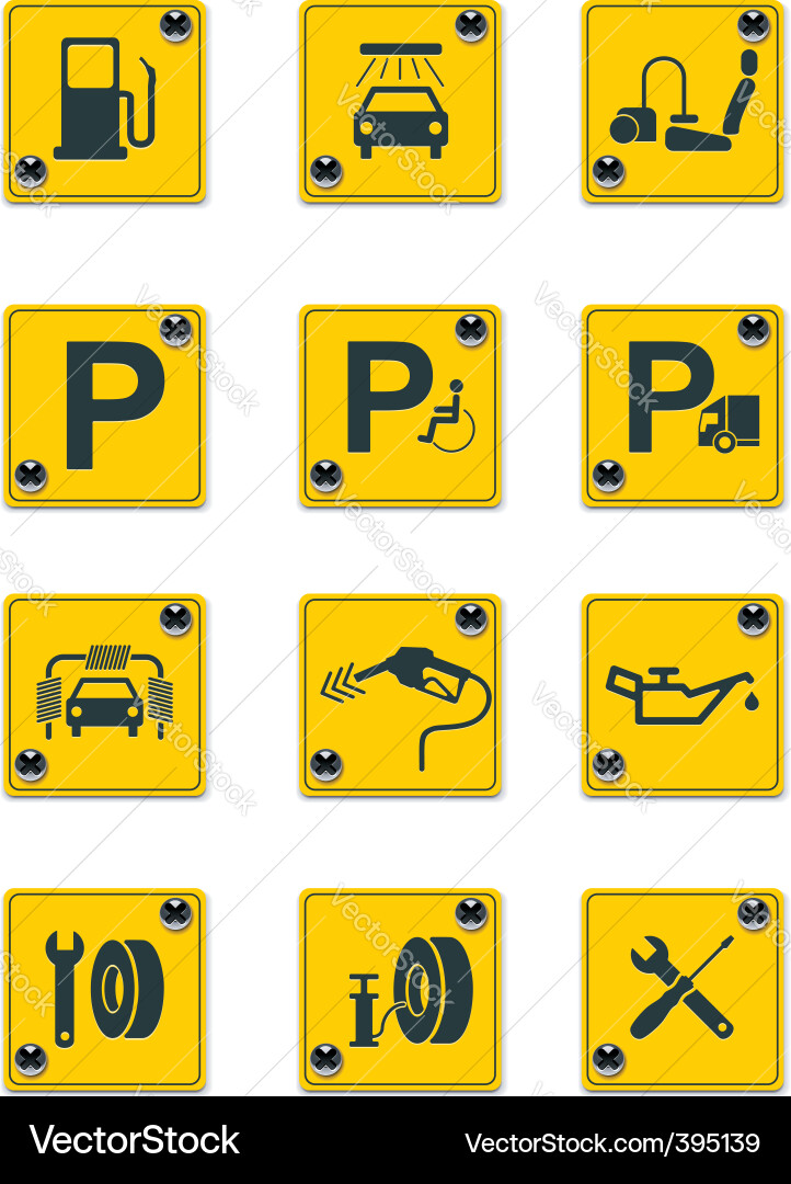 Roadside services signs pt 1 Royalty Free Vector Image