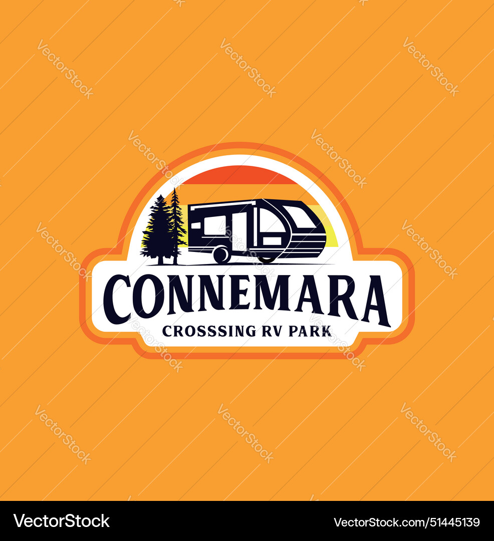 Rv caravan motor home logo Royalty Free Vector Image