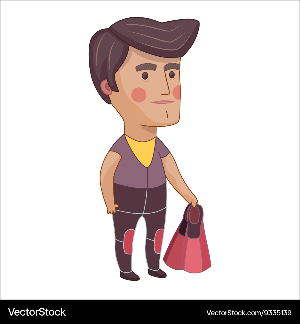 Scuba diver dodo people collection Royalty Free Vector Image