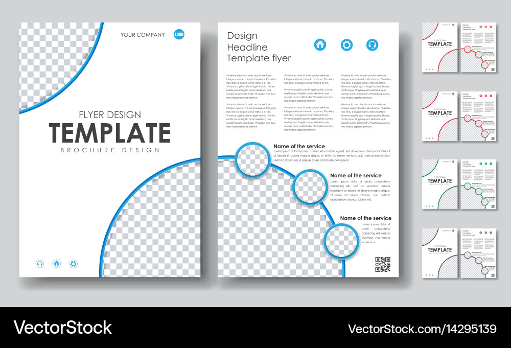 Set flyers brochure a4 with empty space for photo Vector Image