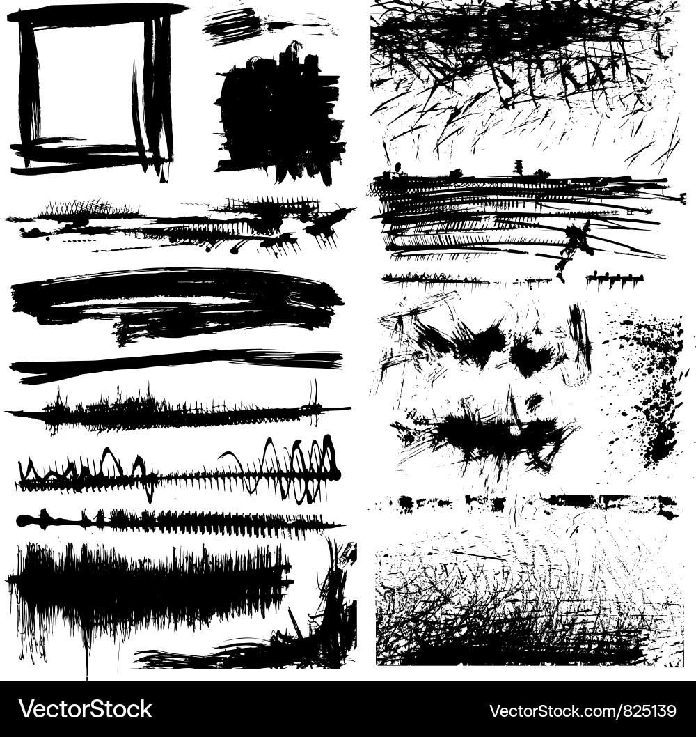 Set of grunge paint stains Royalty Free Vector Image