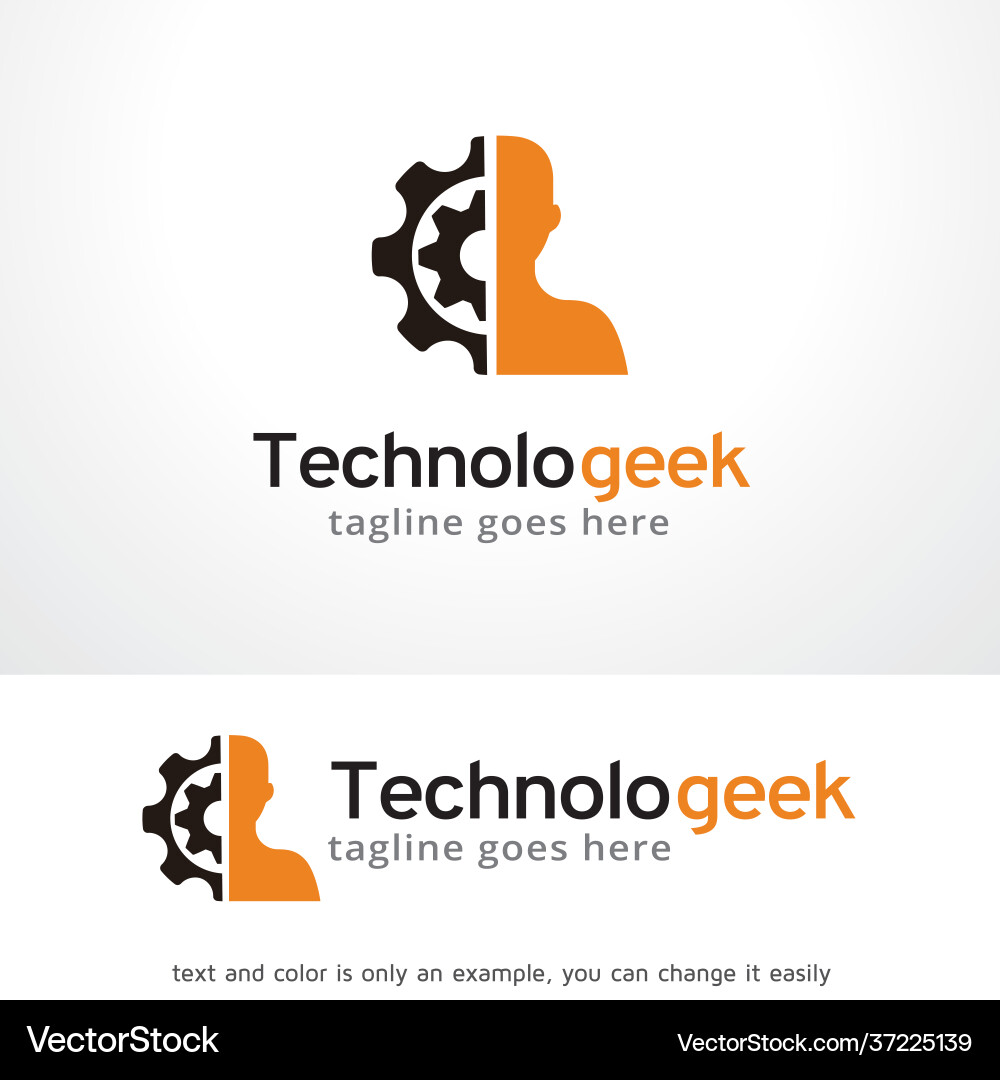Technology Geek Logo Concept Royalty Free Vector Image
