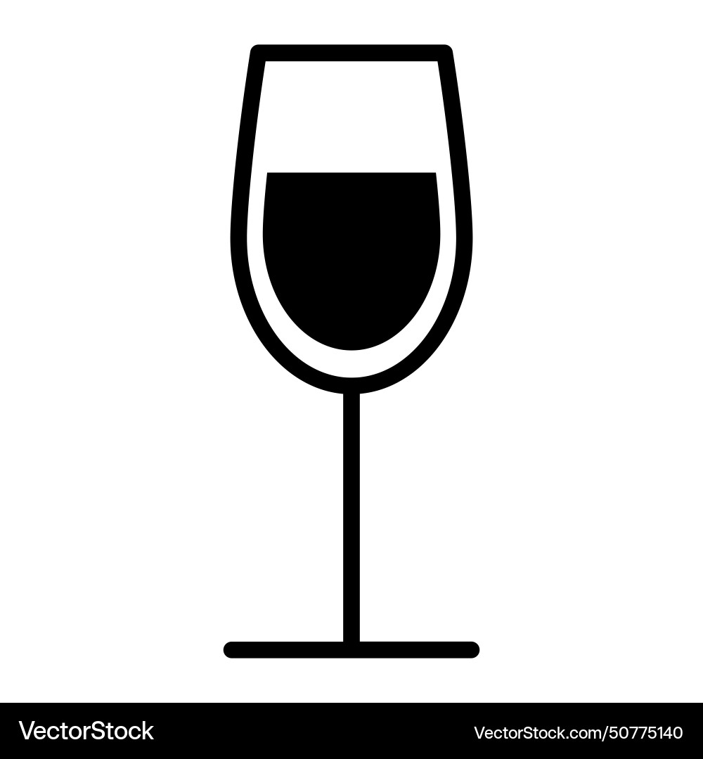 Black wine glass icon on white background Vector Image