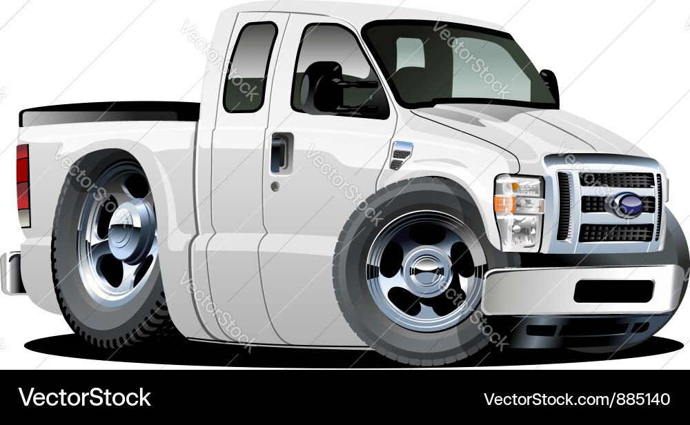 Cartoon Pickup Truck Royalty Free Vector Image
