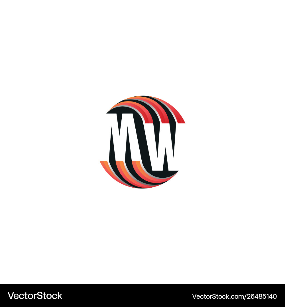 Circle mw logo Royalty Free Vector Image - VectorStock