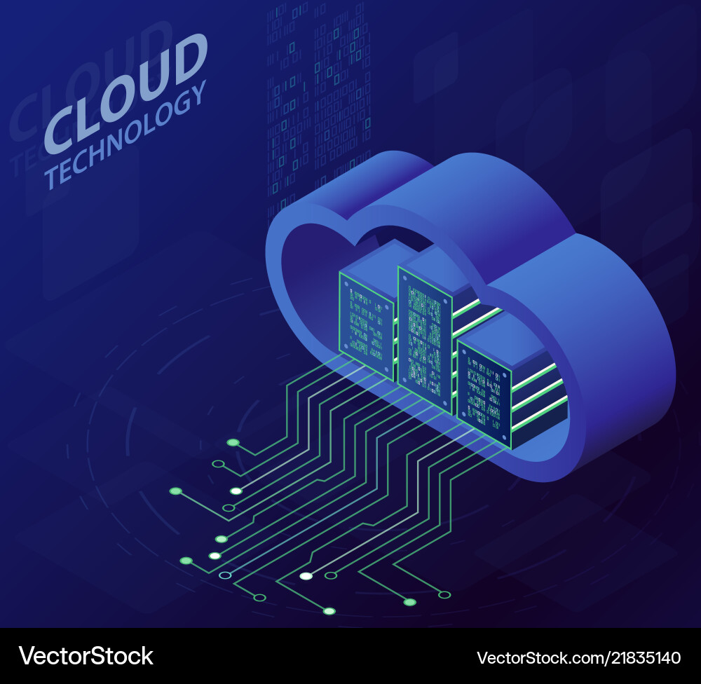 Cloud Technology Isometric Concept Royalty Free Vector Image