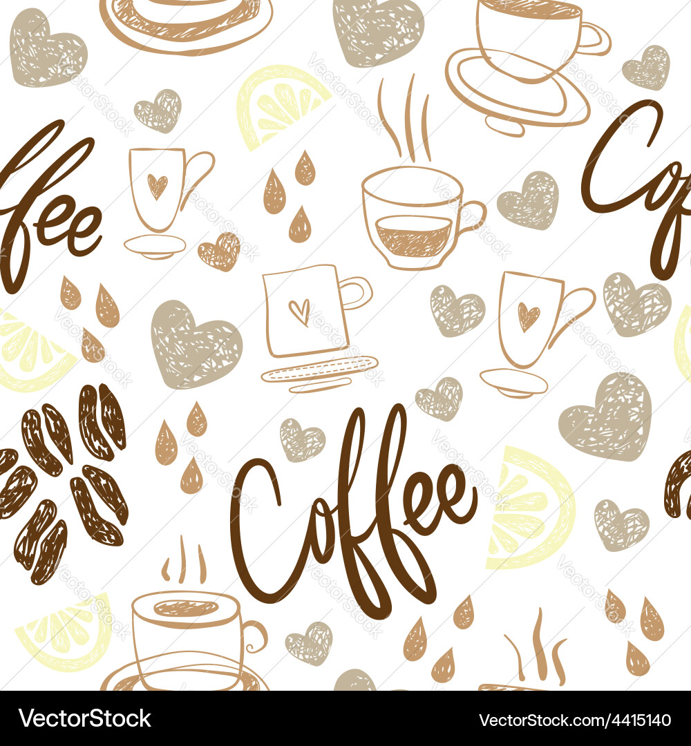 Coffee seamless pattern Royalty Free Vector Image