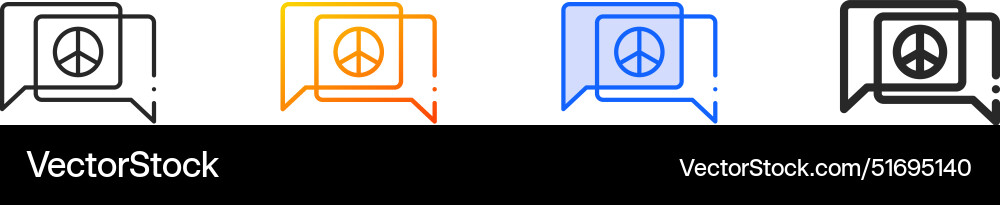 Dialogue iconthin linear gradient blue stroke Vector Image