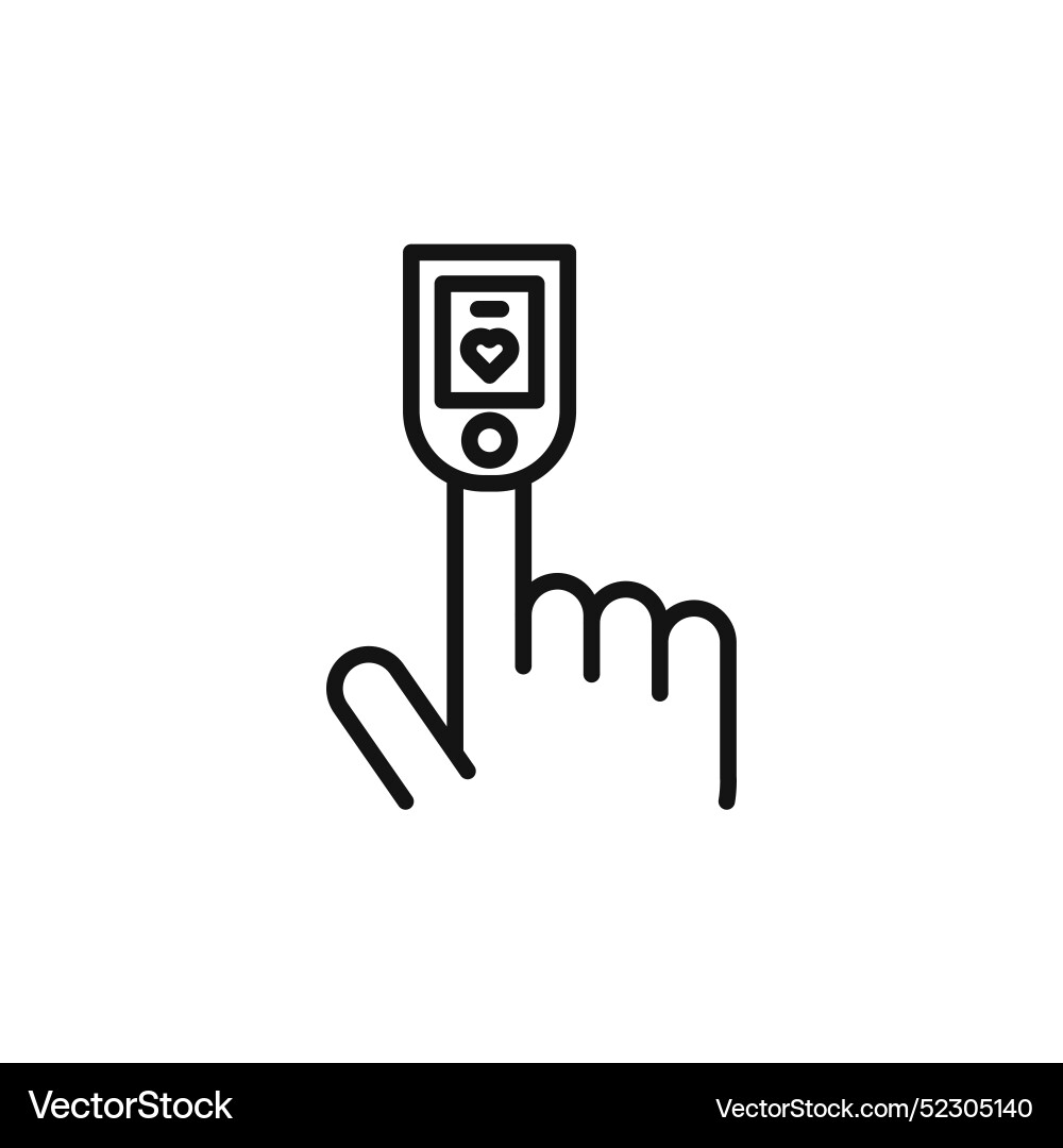 Fingertip pulse oximeter icon outline collection Vector Image
