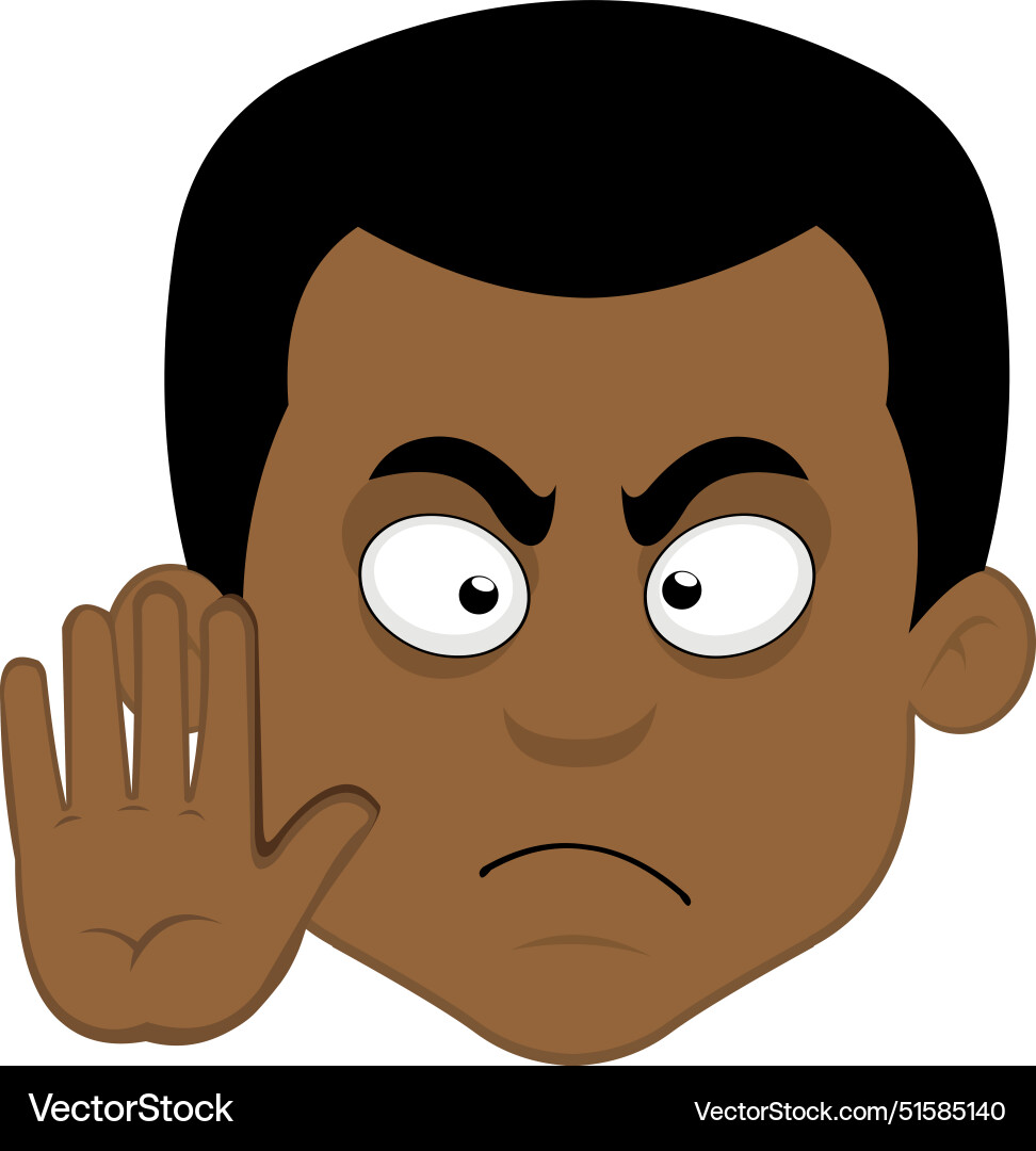 Head man hand stop gesture Royalty Free Vector Image