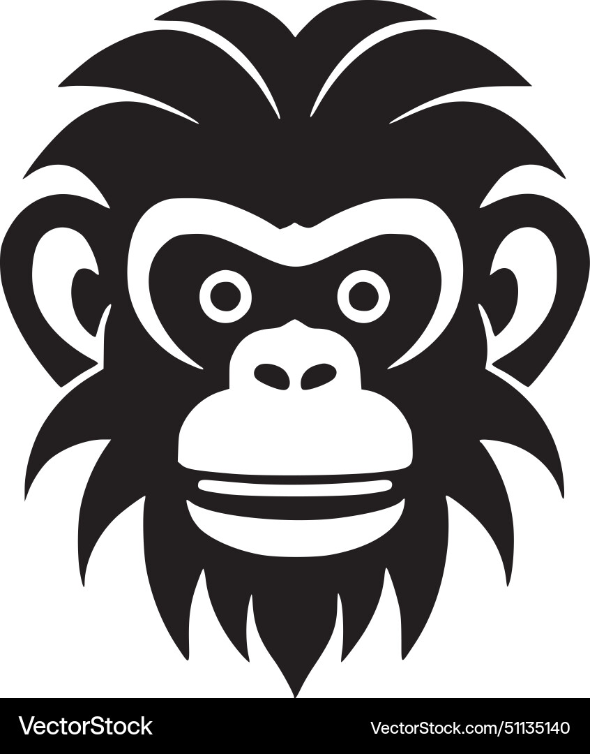 Monkey - minimalist and flat logo Royalty Free Vector Image