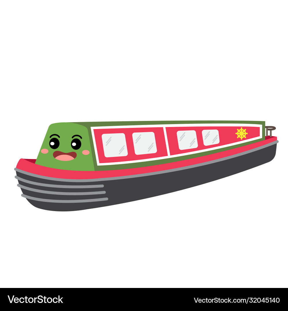 Narrowboat transportation cartoon character Vector Image