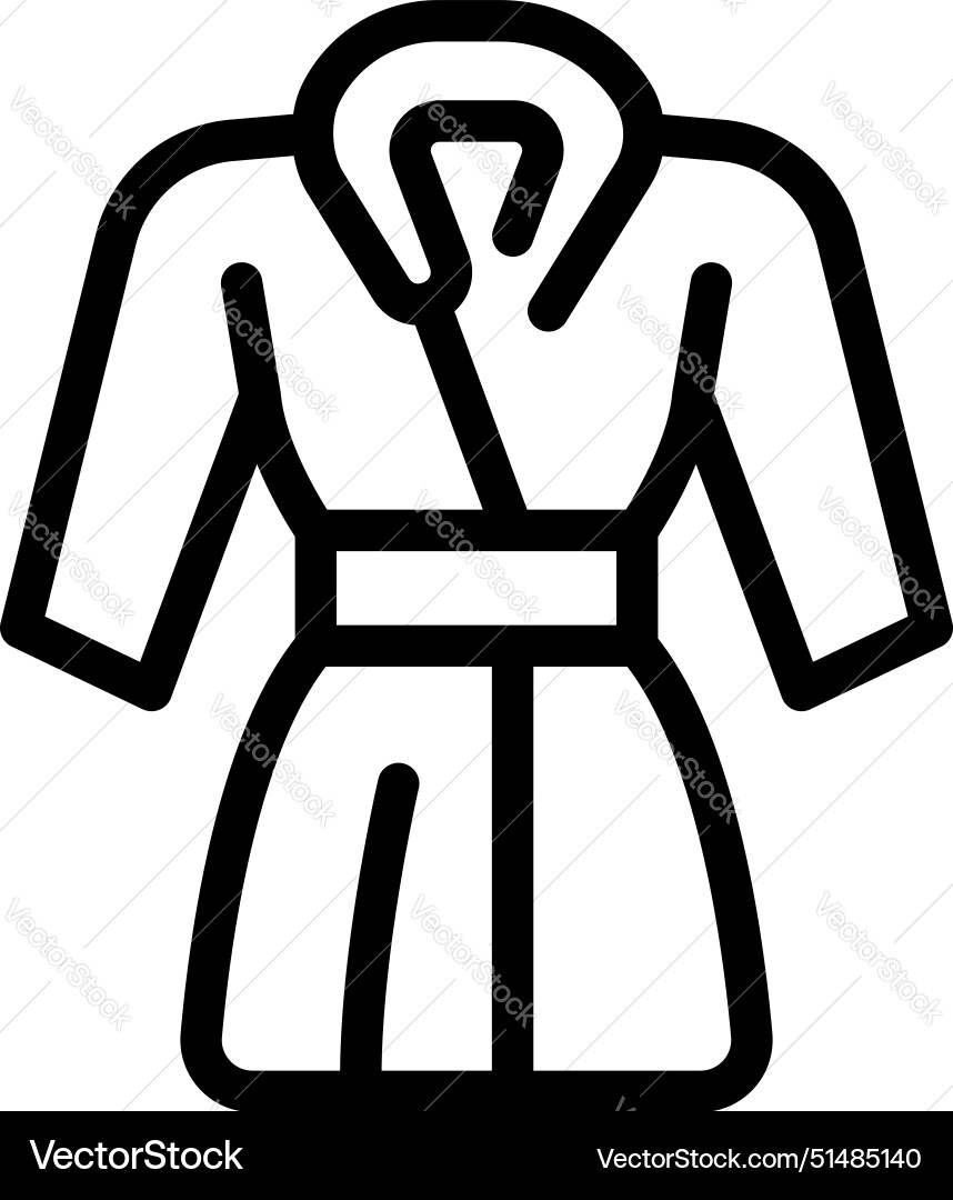 Outline icon of a bathrobe Royalty Free Vector Image
