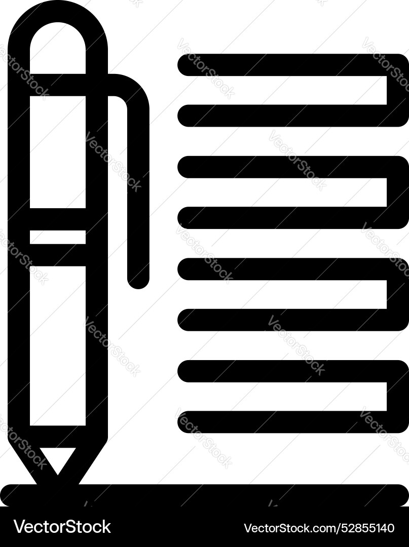 Pen signing contract or taking notes on checklist Vector Image