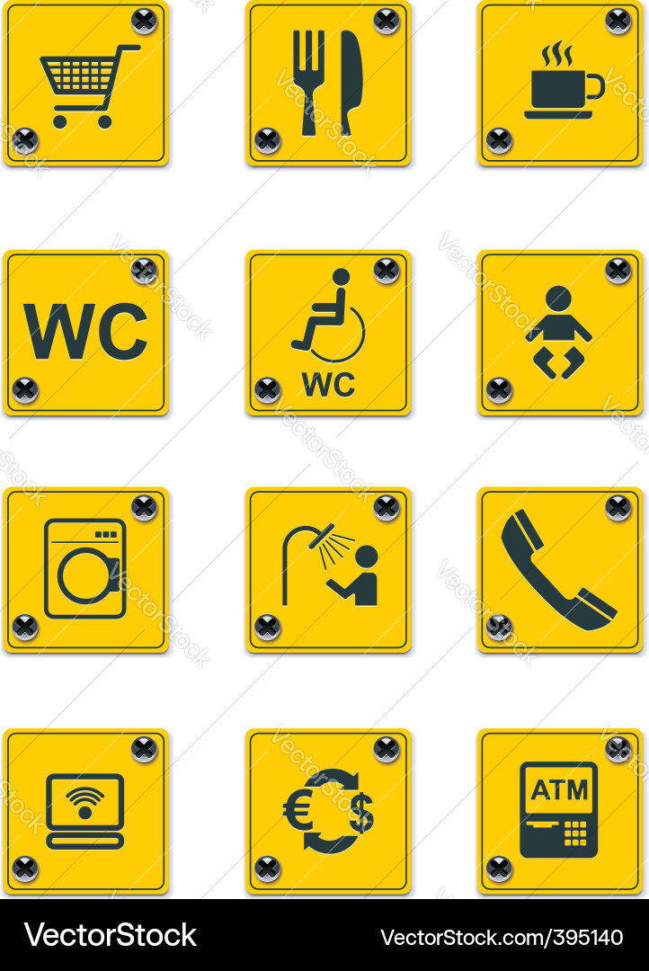 Roadside services signs pt 2 Royalty Free Vector Image