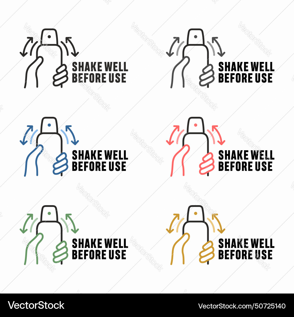 Shake well before use information sign Royalty Free Vector