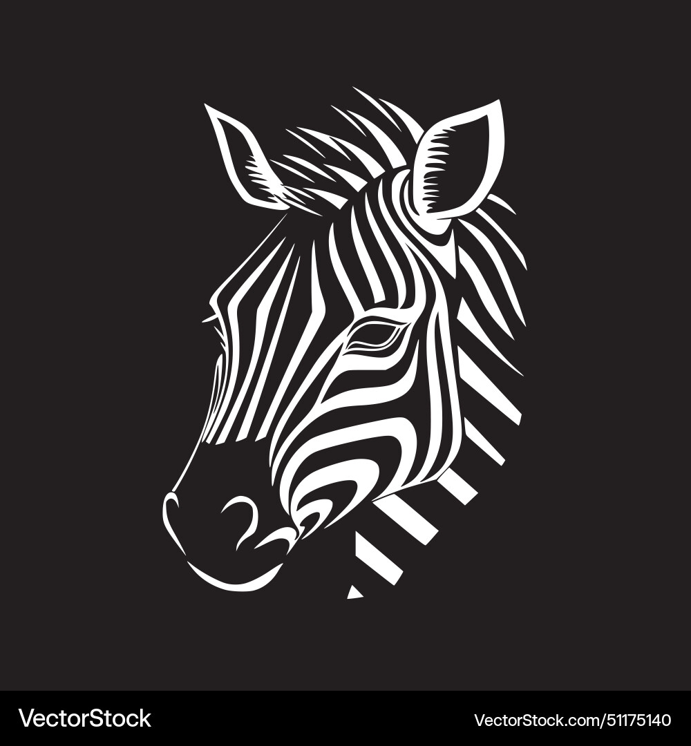Zebra - minimalist and flat logo Royalty Free Vector Image