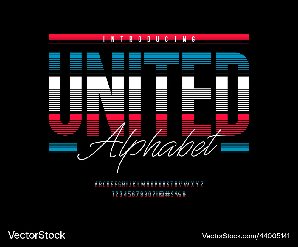 American Flag Font Collection Royalty Free Vector Image