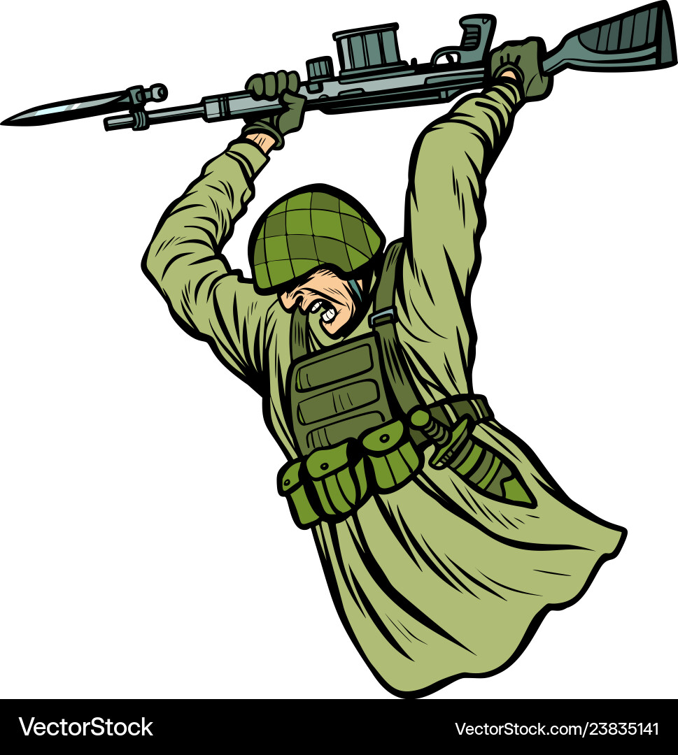 Bayonet kämpft Soldaten im Krieg Royalty Free Vector Image