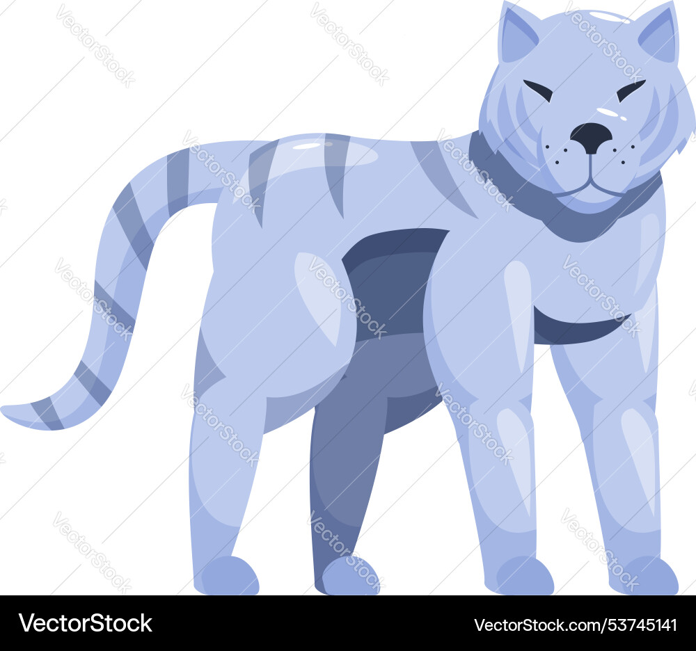 Blue tiger standing proudly showing muscles Vector Image