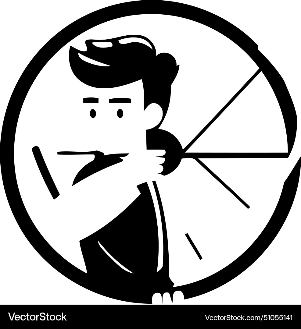 Businessman with bow and arrow aiming at target Vector Image