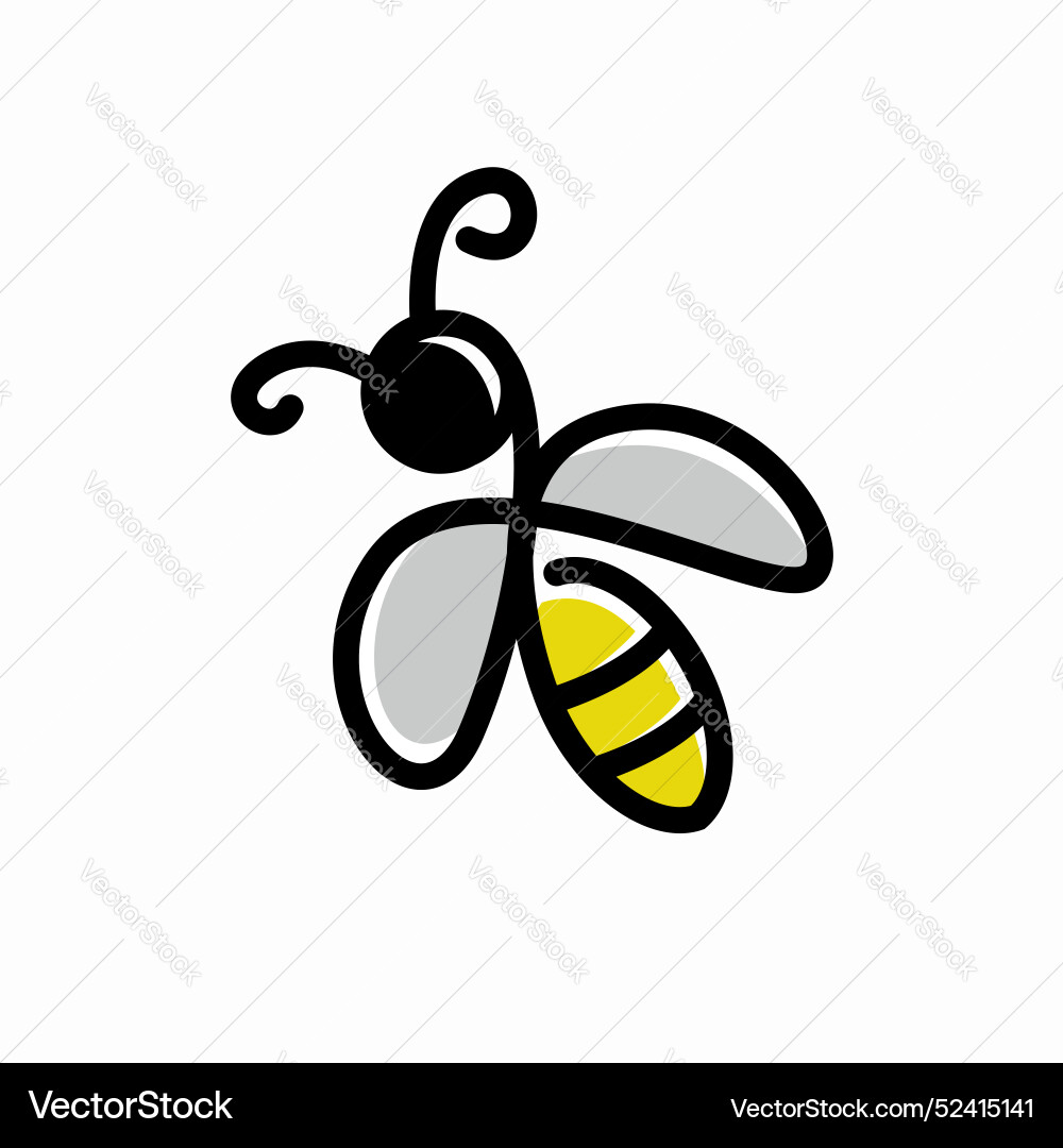 Creative bee logo design concept Royalty Free Vector Image