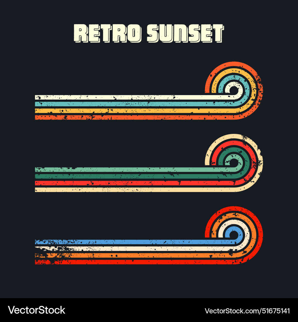 Grunge horizontal vintage sunsets various – Royalty-Free Vector ...
