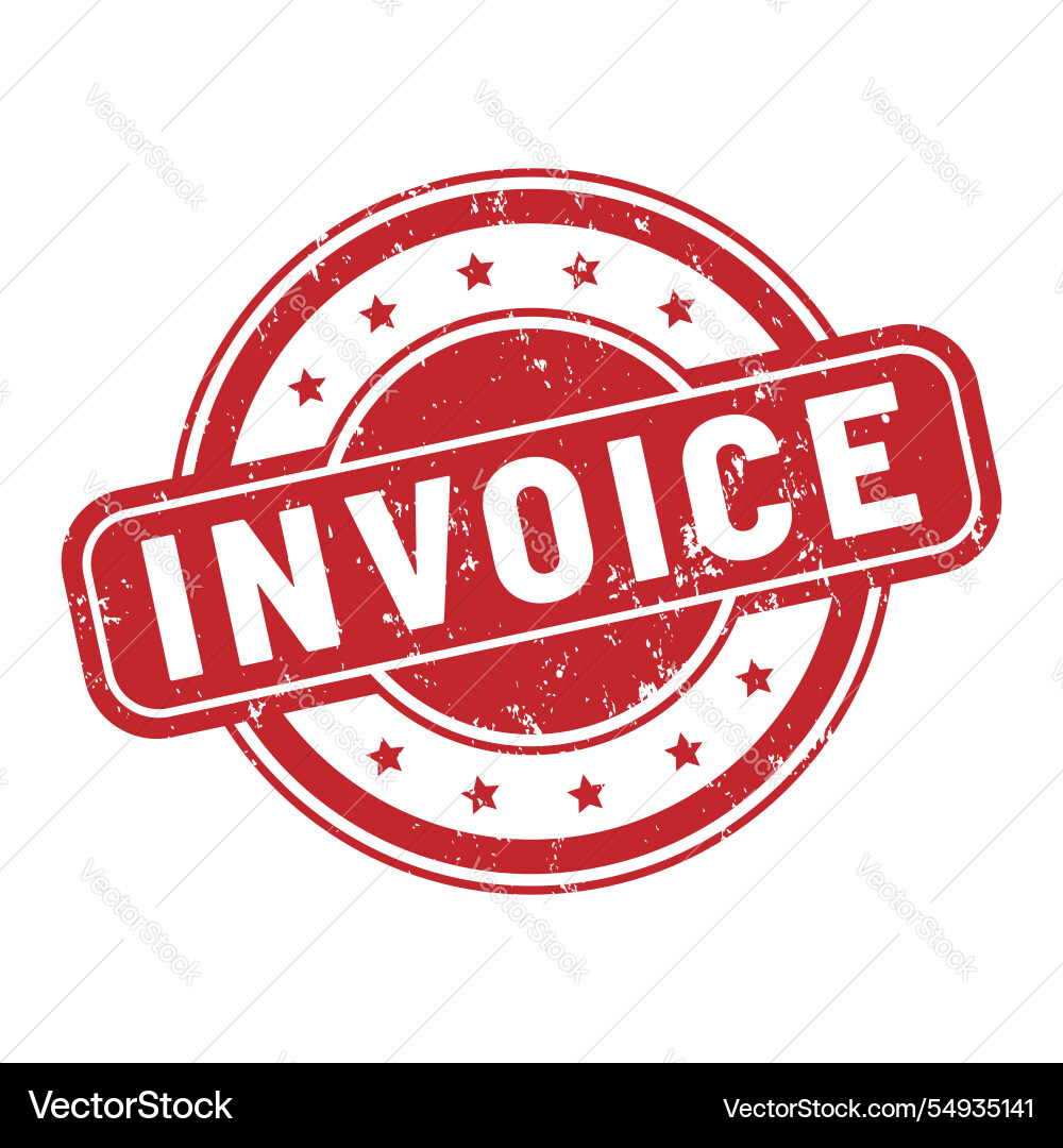 Invoice round stamp icon grunge distressed style Vector Image