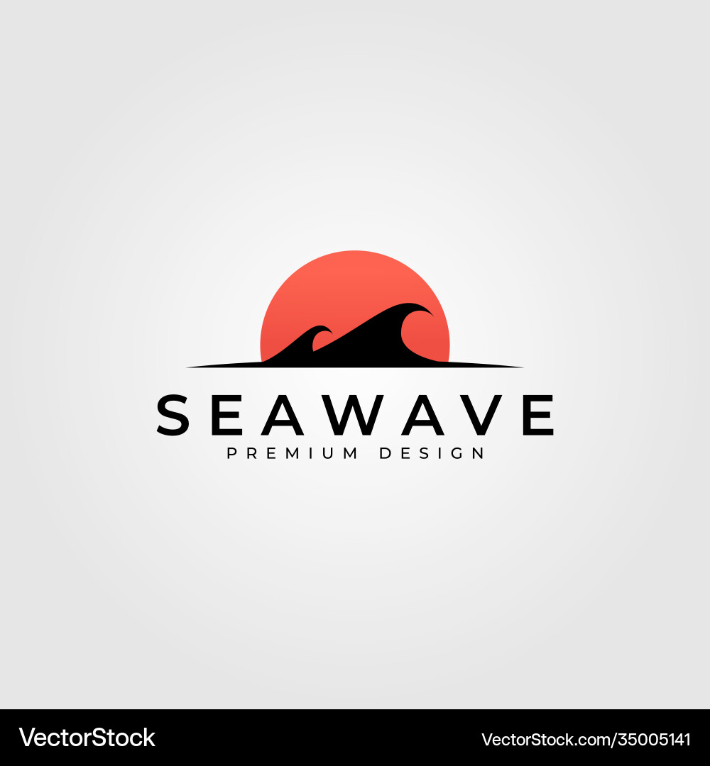 Minimalist wave logo template design Royalty Free Vector