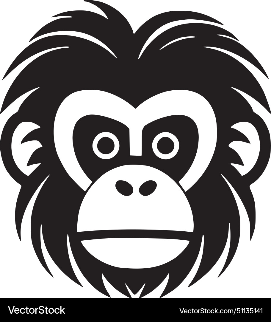 Monkey - minimalist and flat logo Royalty Free Vector Image