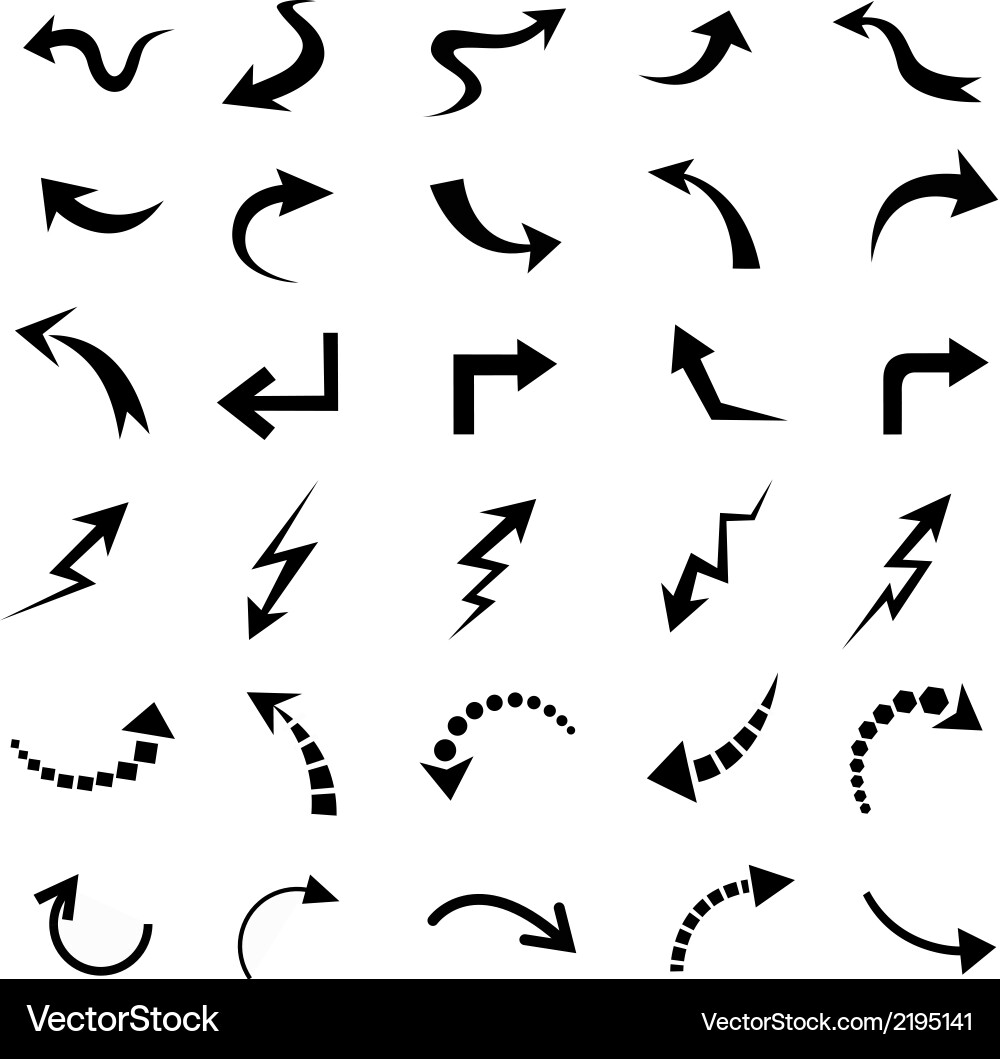 Navigate arrow set Royalty Free Vector Image - VectorStock