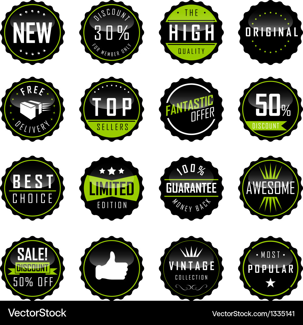 Premium Quality Labels & Stickers Royalty Free Vector