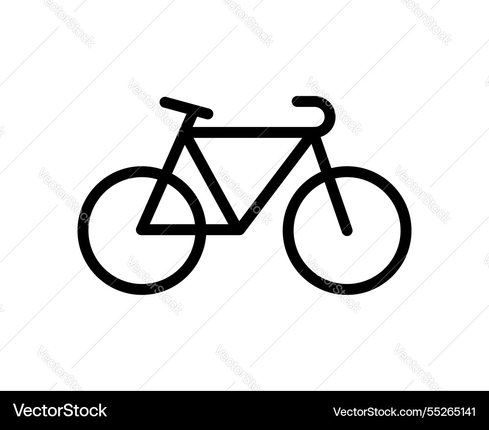 Simple bold line art bicycle icon perfect Vector Image