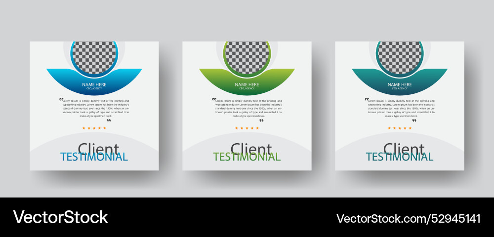 Simple shapes client testimonials image Royalty Free Vector