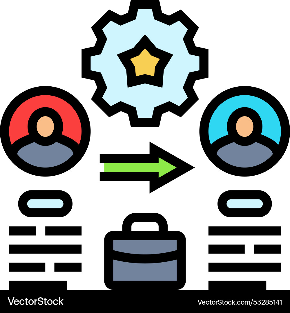 Succession planning business process color icon Vector Image