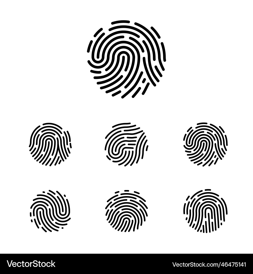 Unique fingerprint icon human finger imprint logo Vector Image
