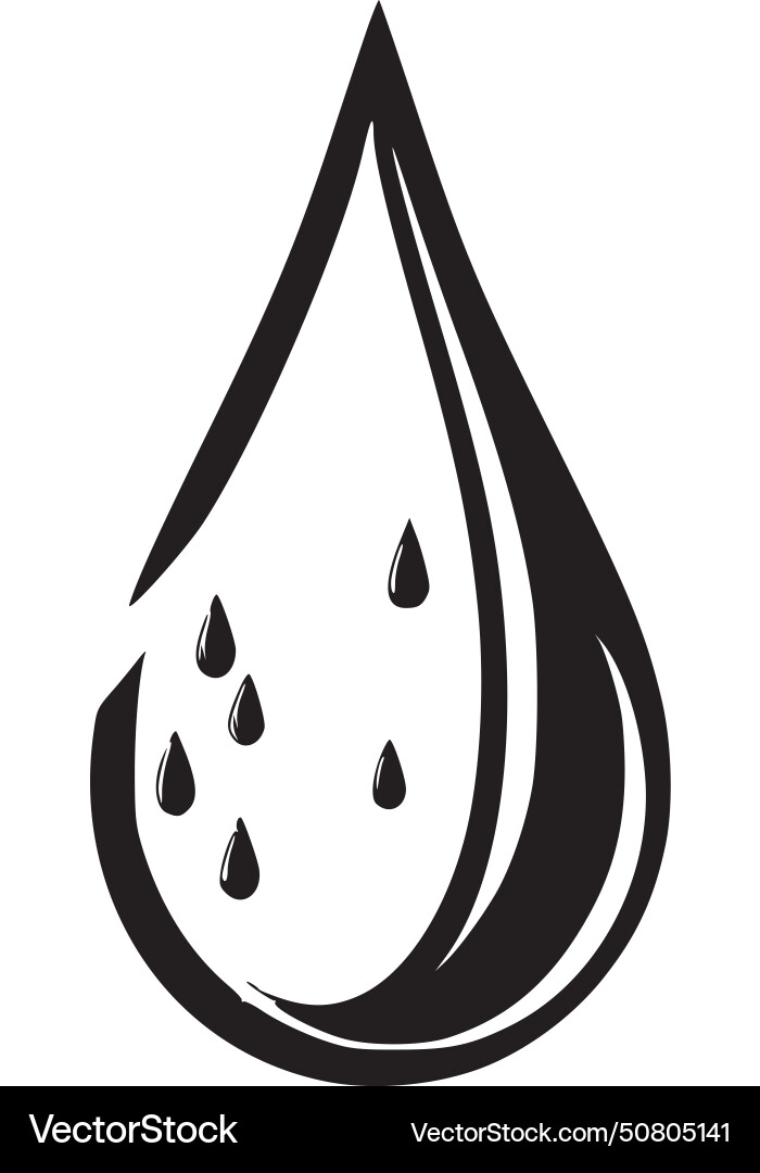 Water - minimalist and flat logo Royalty Free Vector Image