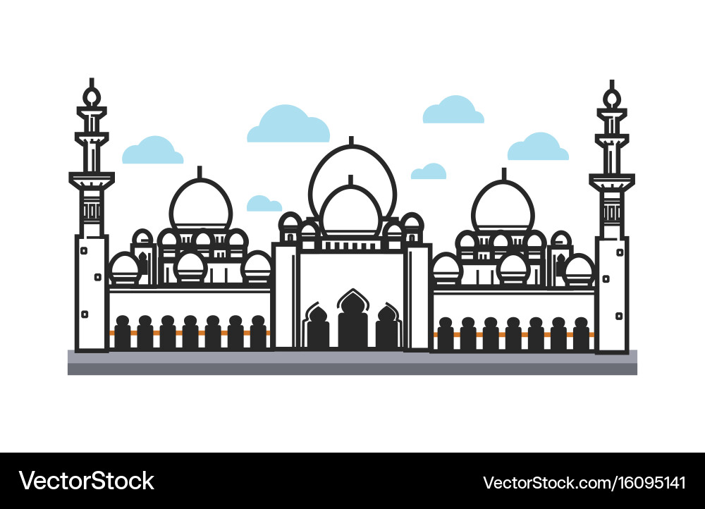 White big arabian temple Royalty Free Vector Image