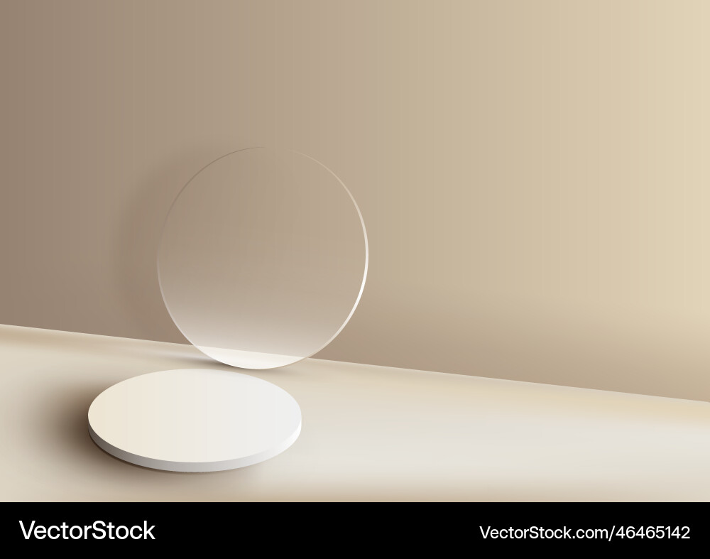 3d realistic white podium platform stand Vector Image