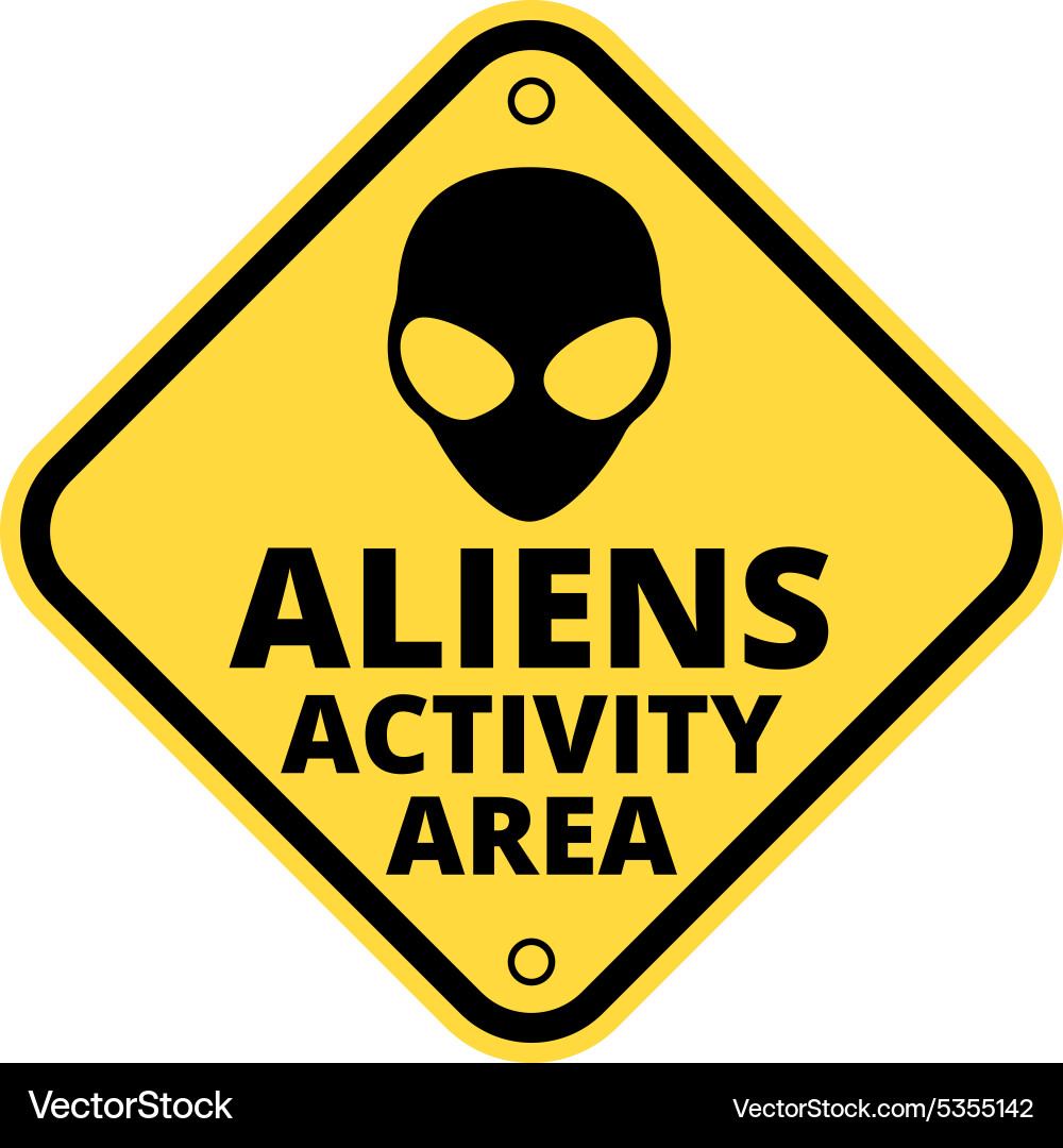 Alien Road Signs - UFO Thema Lizenzfreies Vektorbild