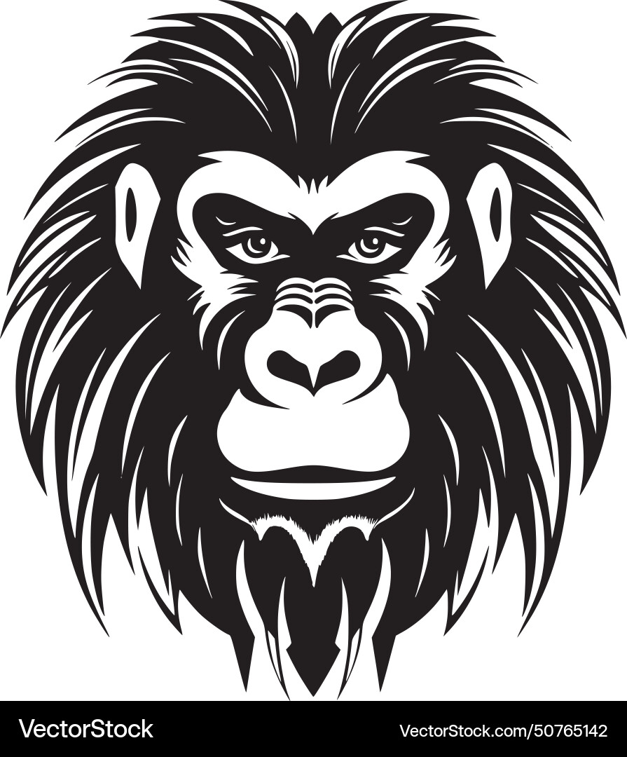 Baboon - minimalist and flat logo Royalty Free Vector Image