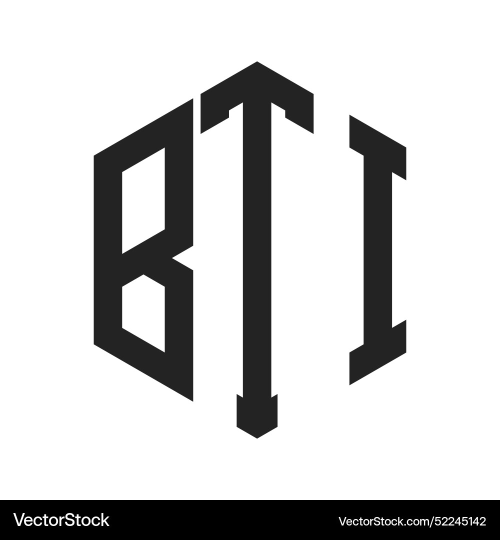 Bti logo design initial letter monogram Royalty Free Vector