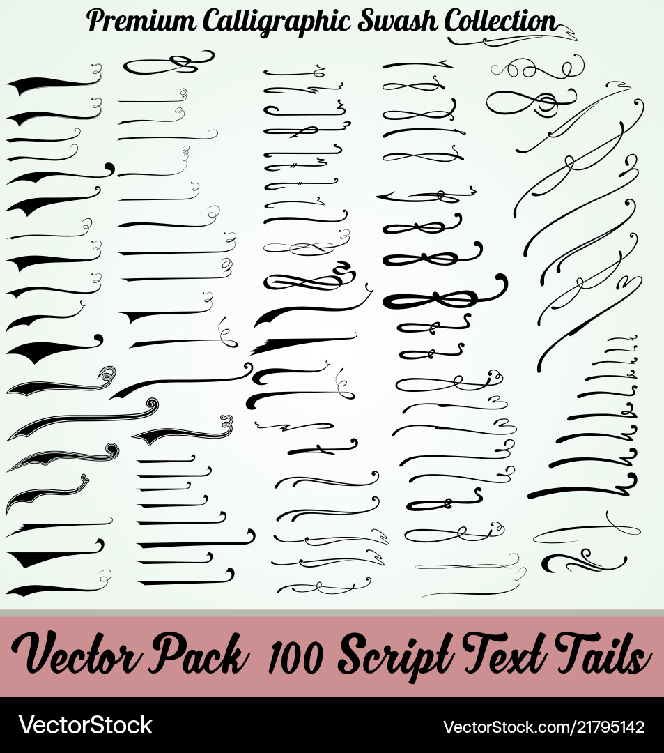 Calligraphic swash collection Royalty Free Vector Image