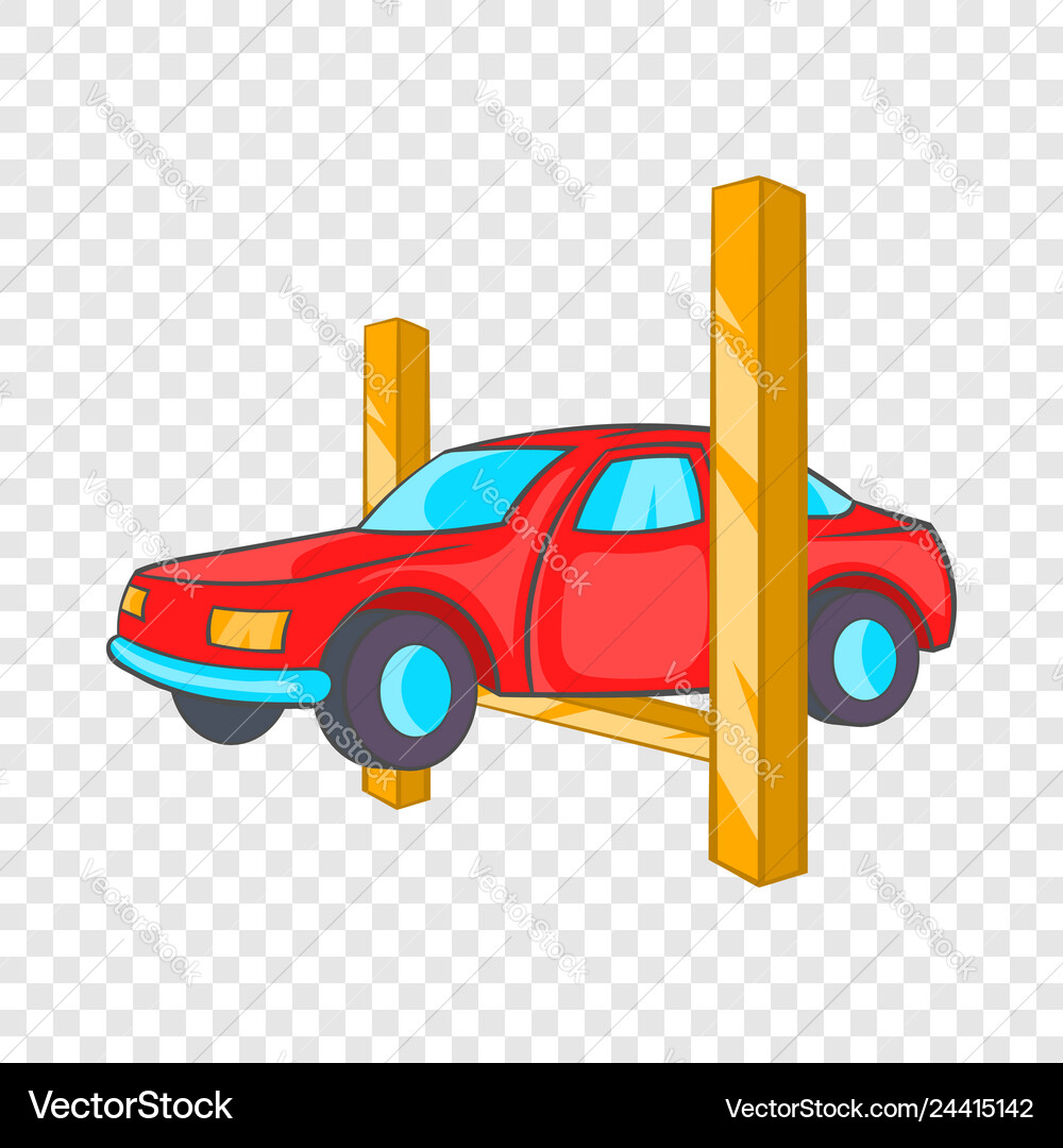 Car lifting icon in cartoon style Royalty Free Vector Image