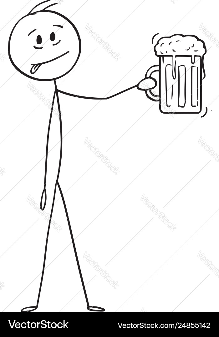Cartoon Man Drinking Beer Royalty Free Vector Image