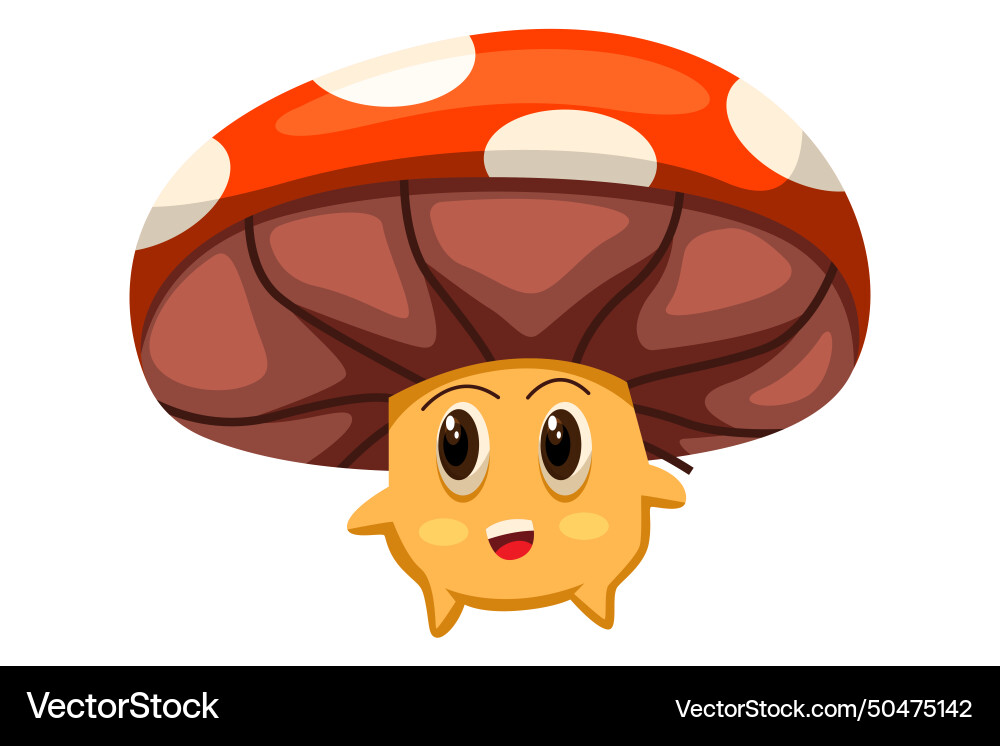 Cute mushroom character design Royalty Free Vector Image